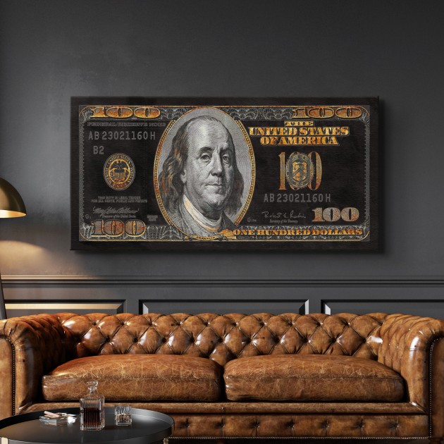 Freshen up your interior with the Benjamin Gold canvas print!