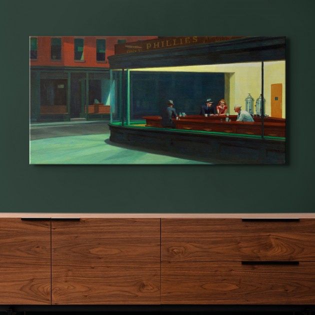 Canvas prints Edward Hopper - Nighthawks 1942 for your interior ...