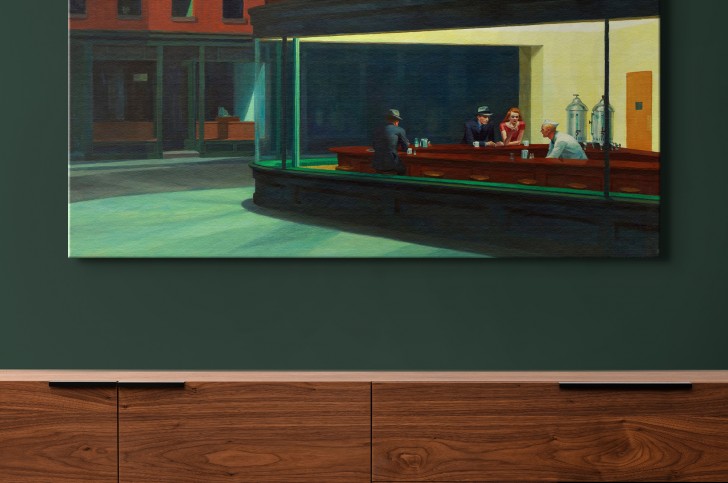 Canvas prints Edward Hopper - Nighthawks 1942 for your interior ...