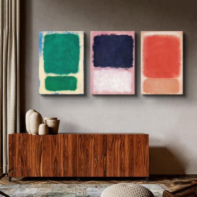 Indulge interior with Mark Rothko - Pastel multi panel canvas ...