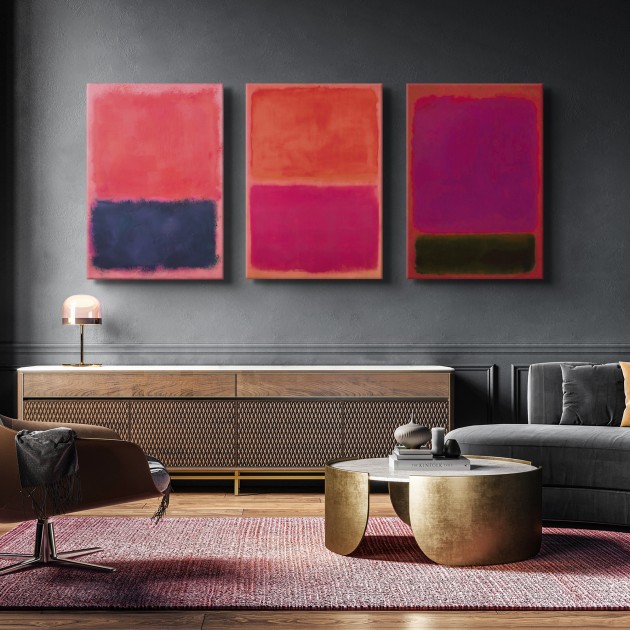Indulge interior with Mark Rothko - Purple multi panel canvas ...